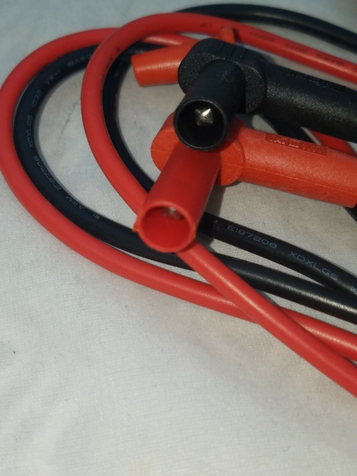 2(LOT) Test Leads CAT III, 1000V 10 Amp 18AWG WIRE. 36" FOR MULTIMETERS ...