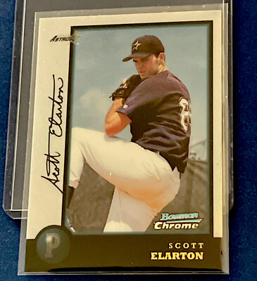 Vintage 1998 BOWMAN CHROME Refractor Baseball Card #211 SCOTT ELARTON ...