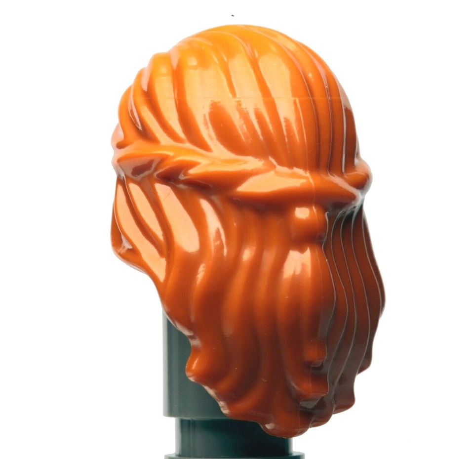 NEW LEGO - Figure Hair - Female - Mid Length w/ Braid Orange Dark x1 ...