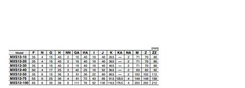 1PC Air Slide Table Pneumatic precision guide slide cylinder MXS12-50 ...