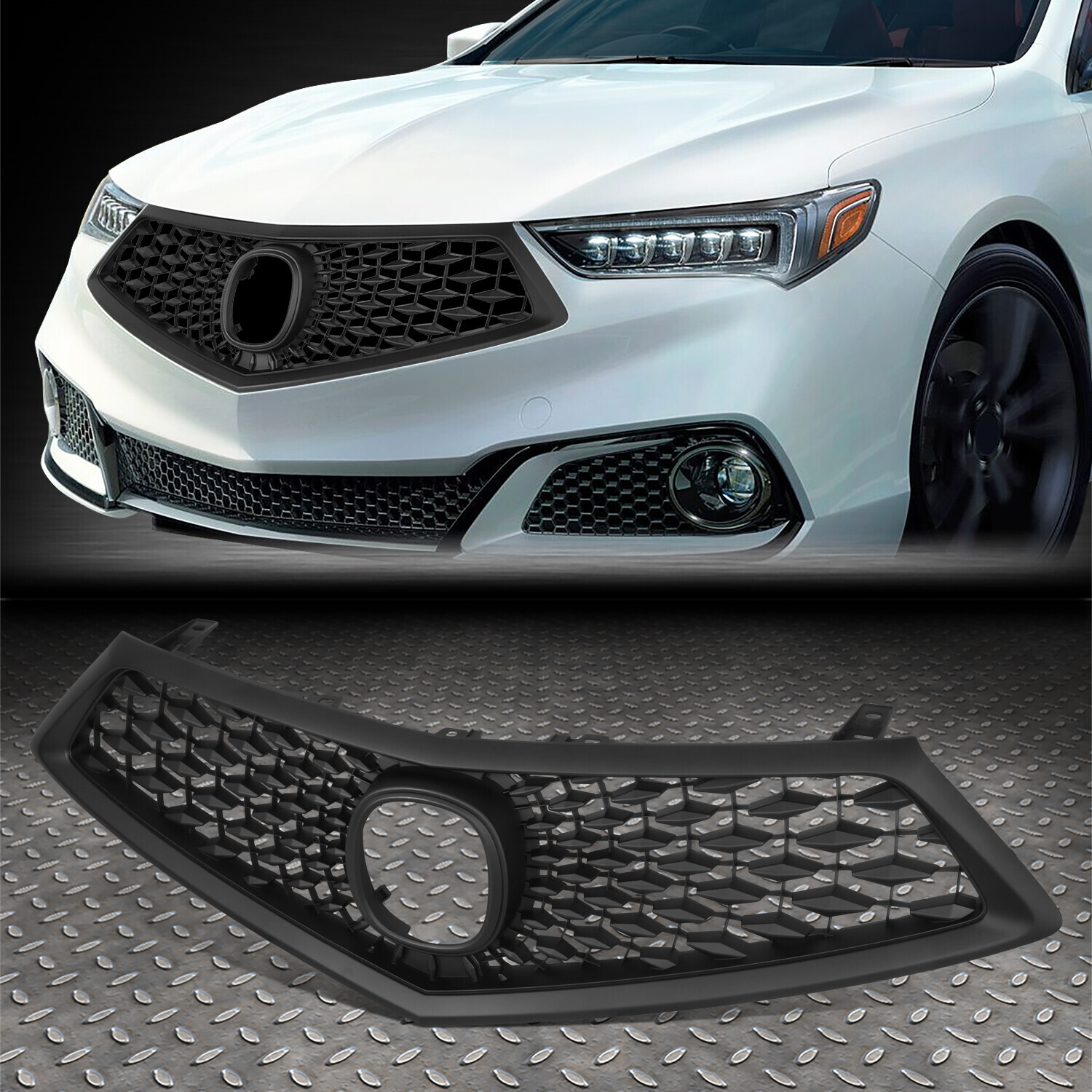 For 18-20 Acura TLX OE Style Matte Black Front Bumper Hood Grille Grill ...