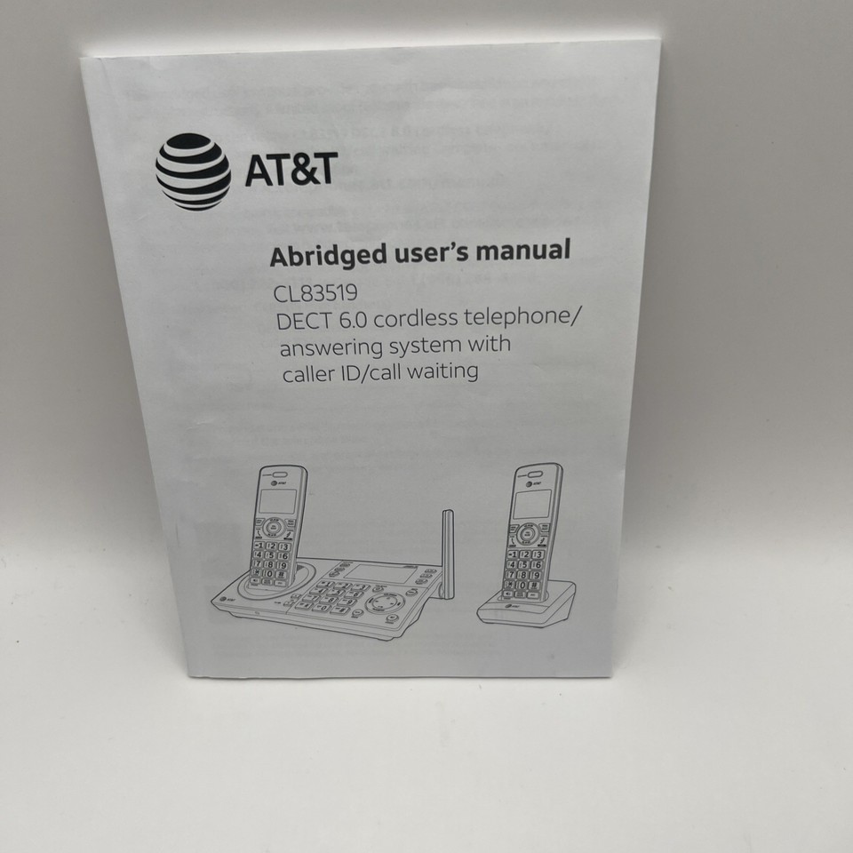 New AT&T CL83519 2 Handset Cordless Telephone with Manual And BATTERIES ...