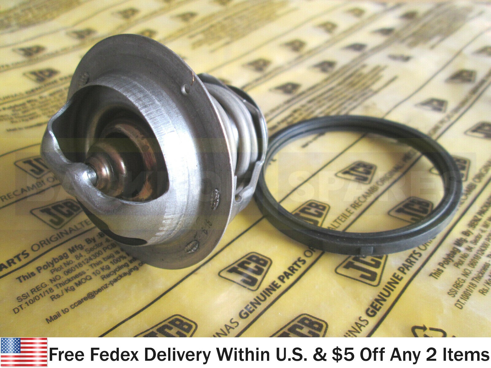 JCB PARTS - GENUINE JCB THERMOSTAT ABI FOR 444/ 448 ENGINE (320/04618 ...