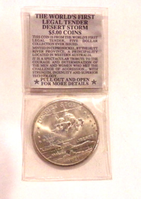 1991 Hutt River Province $5 Dollar Desert Storm AH 64 Apache Helicopter ...