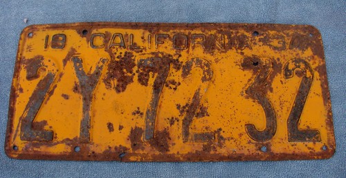 1934 California Rusty Patina License Plate for Retro Deco | eBay