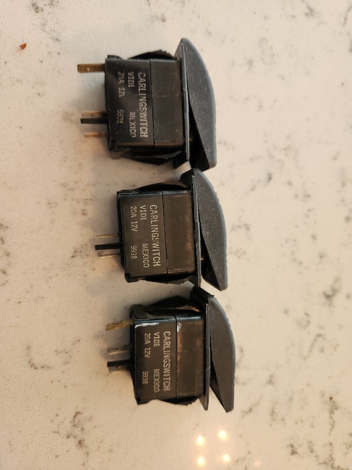 CARLING V1D1 LIGHTED MARINE 50-12961 CONTURA ROCKER SWITCH ON/OFF BLACK ...