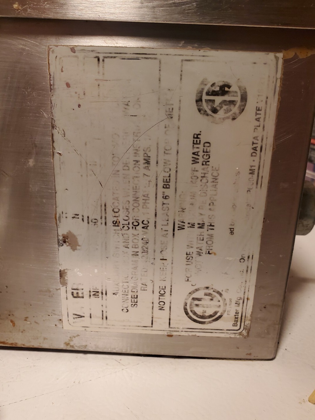 BAXTER Bakery Water Meter Doser WM600 with Temp Probe Gauges Back Plate ...