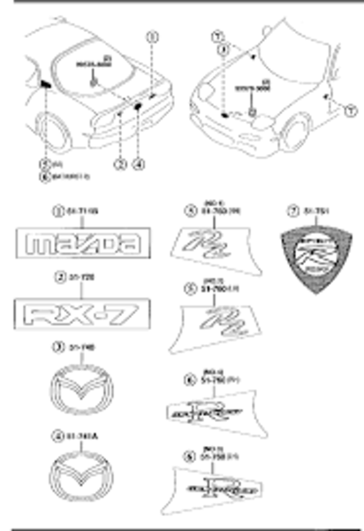 MAZDA Genuine OEM RX-7 FD3S Rear Badge Emblem RARE ITEM | eBay