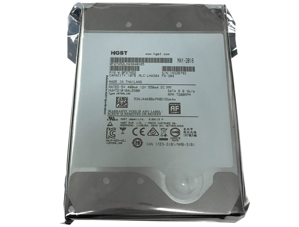 HGST Ultrastar HE10 HUH721010ALE600 10TB SATA 6Gb/s 7200RPM 3.5 ...
