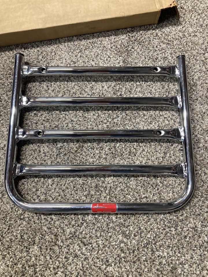 Old Honda Yamaha Kawasaki Suzuki Motorcycle Rear Rack Chrome Nos Larco ...