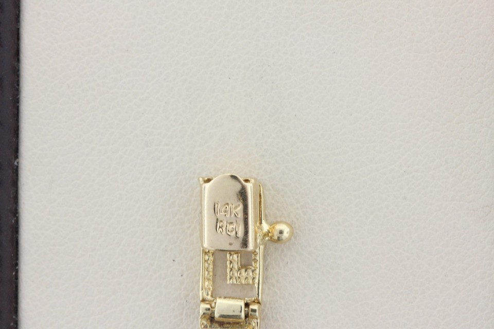 RCI Italy 14K Yellow Gold Hinged 5.5MM Dia-Cut Greek Key Style Bracelet ...