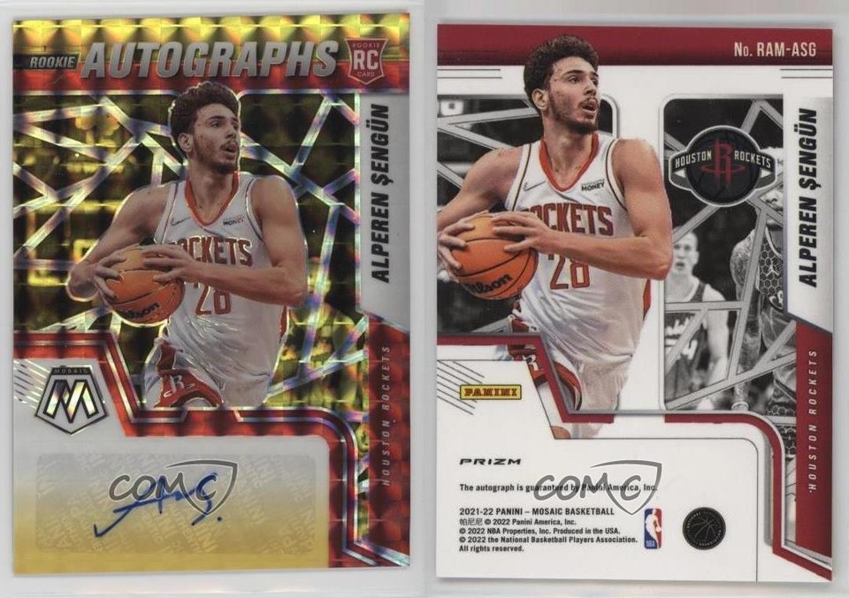 2021-22 Mosaic Rookie Choice Fusion Red & Yellow Prizm Alperen Sengun ...
