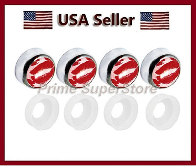 4 Chrome Red Lips/kiss License Plate/Frame Car/Motorcycle cover ...