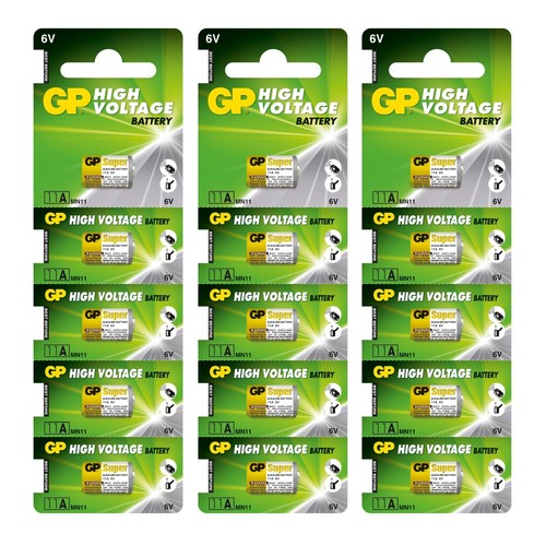 15 x GP 11A SUPER Alkaline Batteries 6V - A11 MN11 E11A GP11A L1016L ...