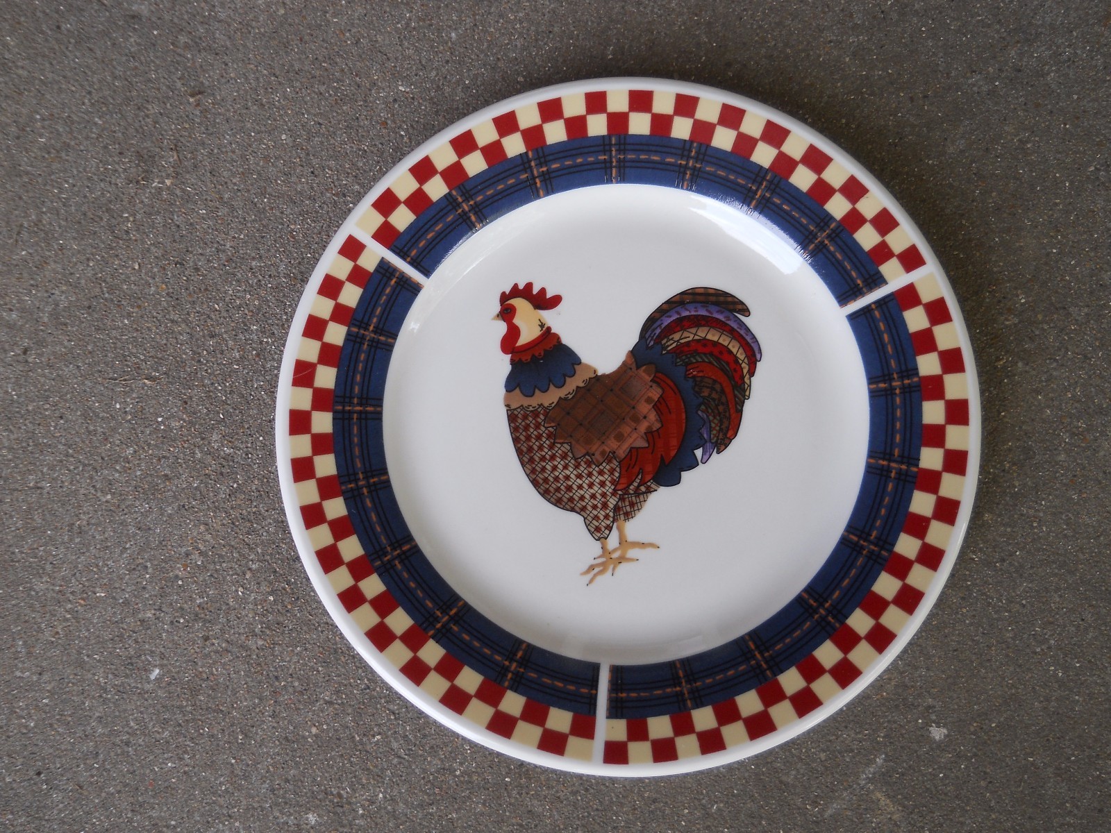 MAJESTICWARE by Oneida 8" SALAD PLATE Calico Rooster 2000 Laslie Beck ...