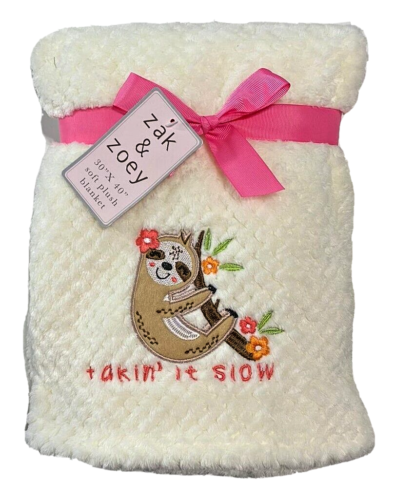 BLANKET PLUSH - ZAK & ZOEY GIRLS - TAKIN' IT SLOW -BABY TODDLER CRIB ...