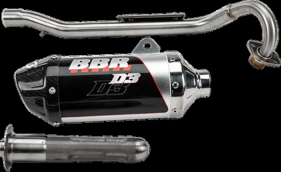 BBR D3 Full Exhaust Muffler Pipe System SS Carbon End Cap Honda CRF125F ...