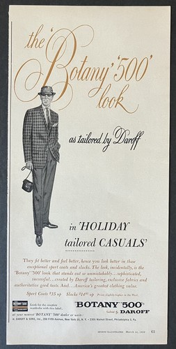 1959 Botany 500 Tailored by Daroff Holiday Casuals Man Suit Hat Vintage ...