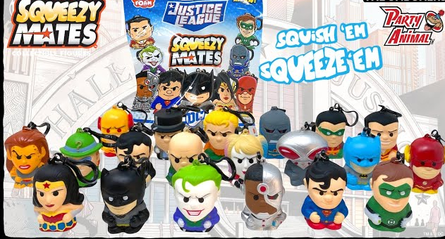 JUSTICE LEAGUE SQUEEZY MATES SLO-FOAM LOT OF 4 BLIND BAGS NEW TY3059 | eBay