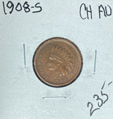 1908-S INDIAN HEAD CENT~ CH/AU ~NICE KEY DATE COIN~ | eBay