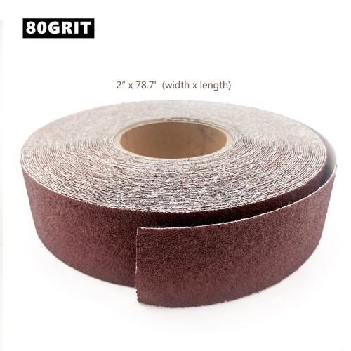80 Grit Sandpaper Roll 2 Inch x787 Feet Continuous Abrasive Sand Paper ...
