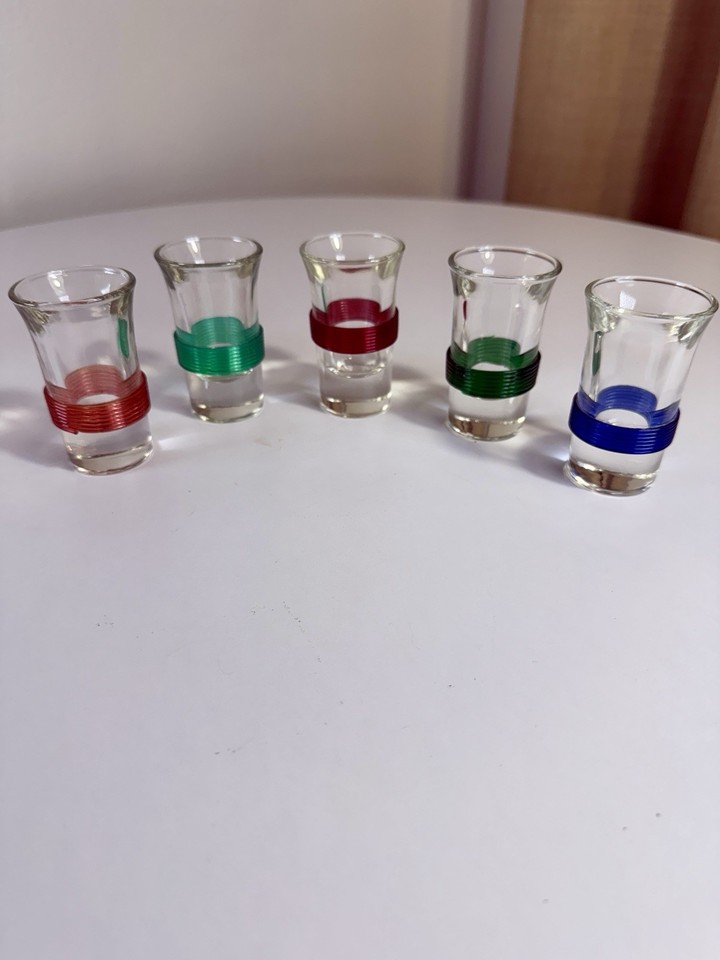 Vintage 5 TSING TAO Shot Glass Art Deco Star Trek Voyager Blade Runner ...