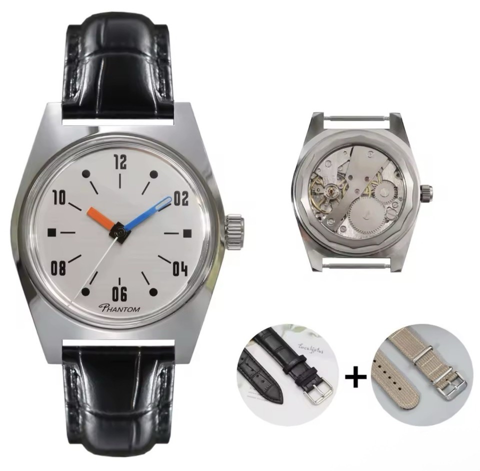 Phantom 7120 Hand-Wind Mechanical Watch Men 36mm Retro | eBay