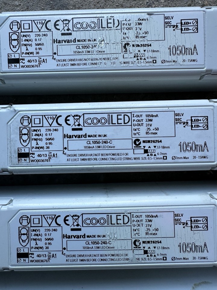 Harvard COOL LED 1050mA 33W LED Driver CL1050-240-C (4pack) | eBay UK