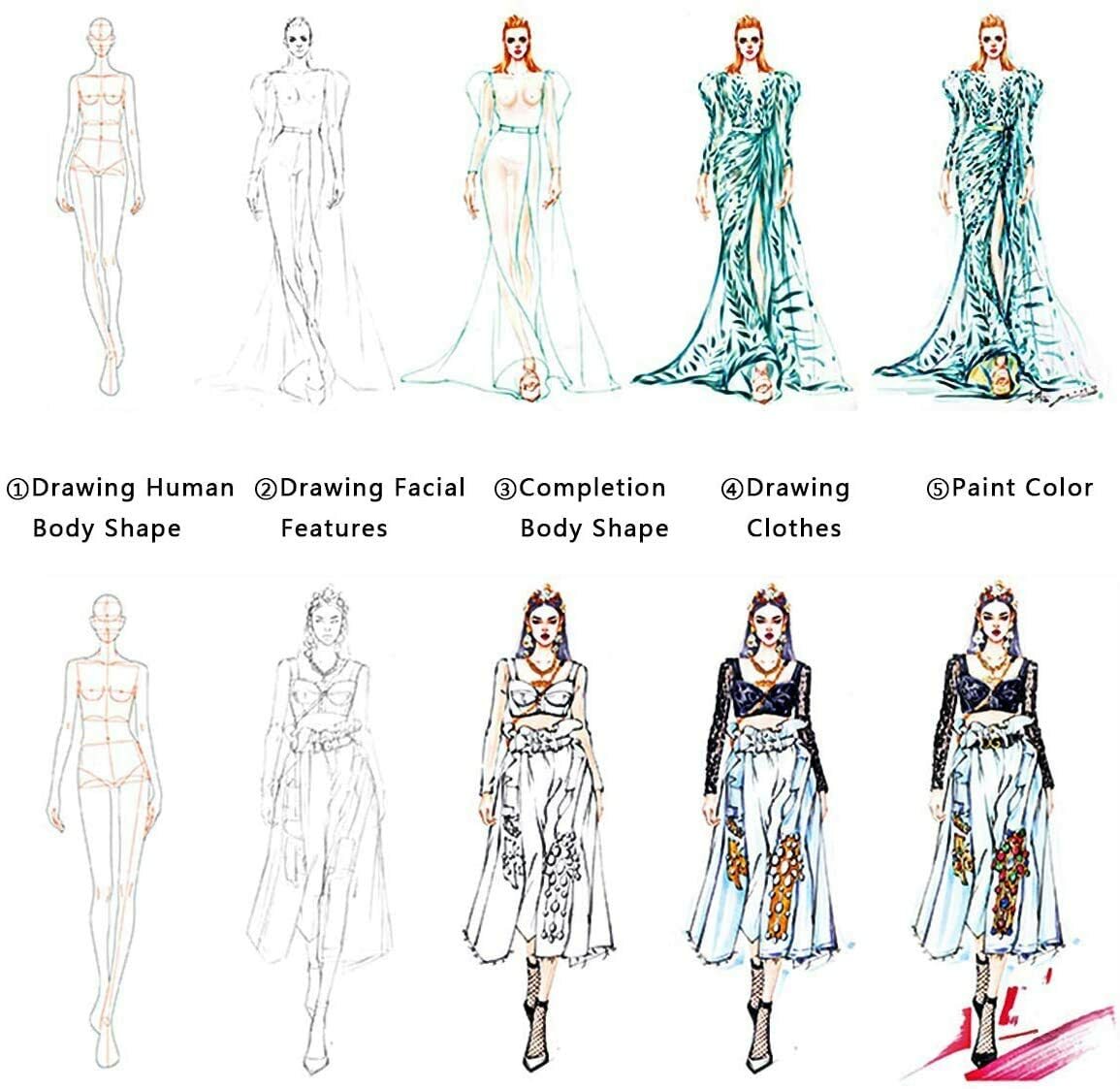 Fashion Ruler Fashion Line Drawing Human Dynamic Template for Clothing ...