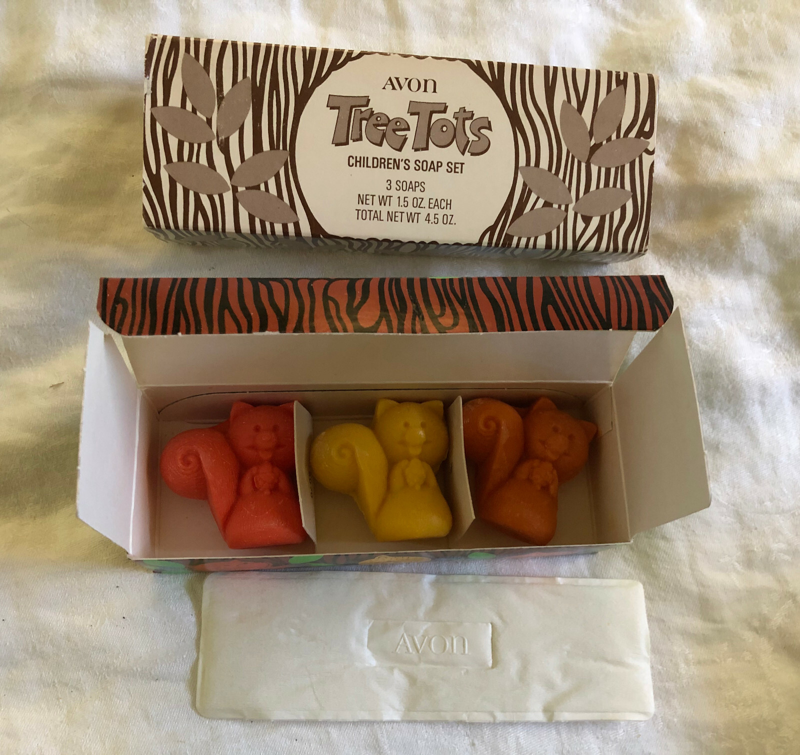Vintage Avon Tree Tots Children's Soap Set 3 Soaps Box Squirrels | eBay