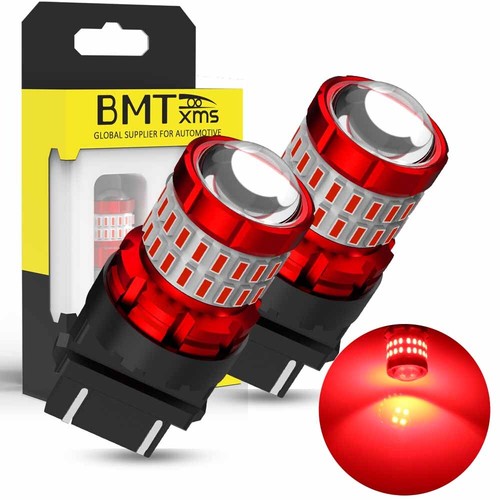 2X LED Brake Stop Tail Light Bulb Pure Red 3157 3156 4157 4057 Super ...