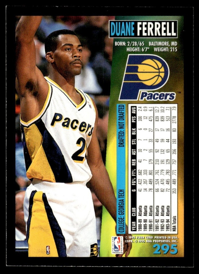 1994-95 Fleer #295 Duane Ferrell Indiana Pacers | eBay