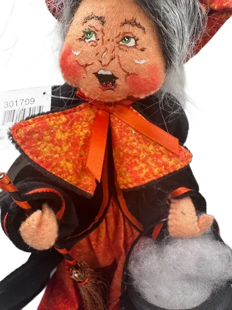 Annalee 10 Moonlight Orange Witch Smoking Cauldron Broom | eBay