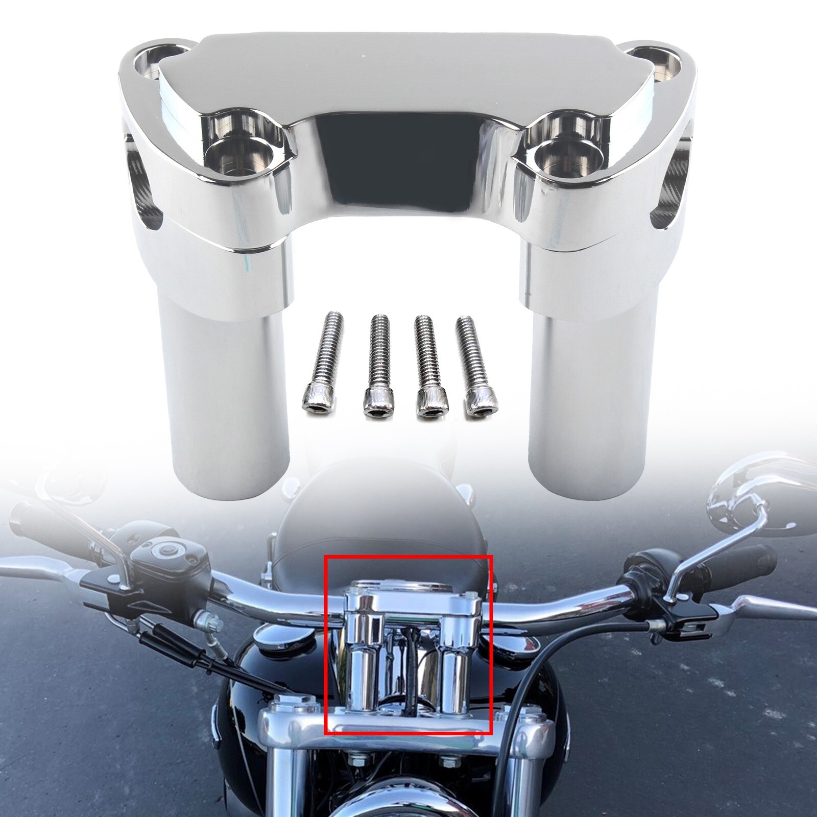 3.5" For Harley Sportster XL883C XL1200C Straight Handlebar Risers ...