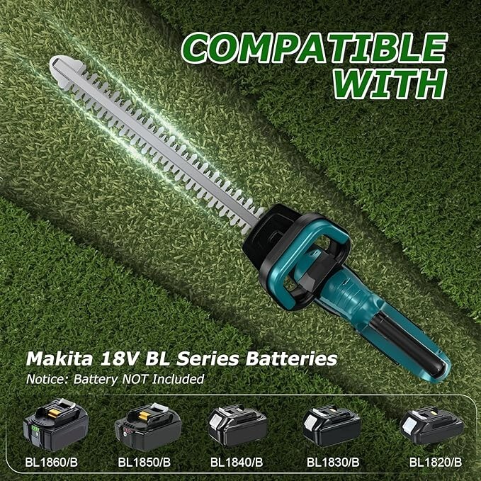 Cordless Hedge Trimmer for 18V Makita Battery, Electric Bush Trimmer 22 ...