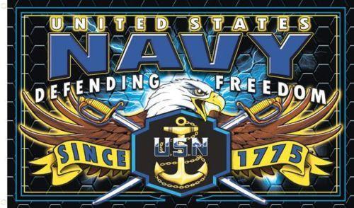 NAVY STRIKEFORCE 3X5 FLAG military sailor eagle united states emblem ...