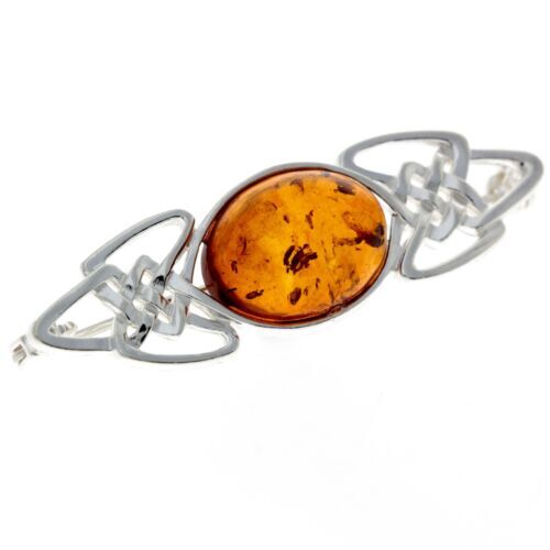 925 Sterling Silver & Baltic Amber Celtic Classic Brooch - 4024 | eBay