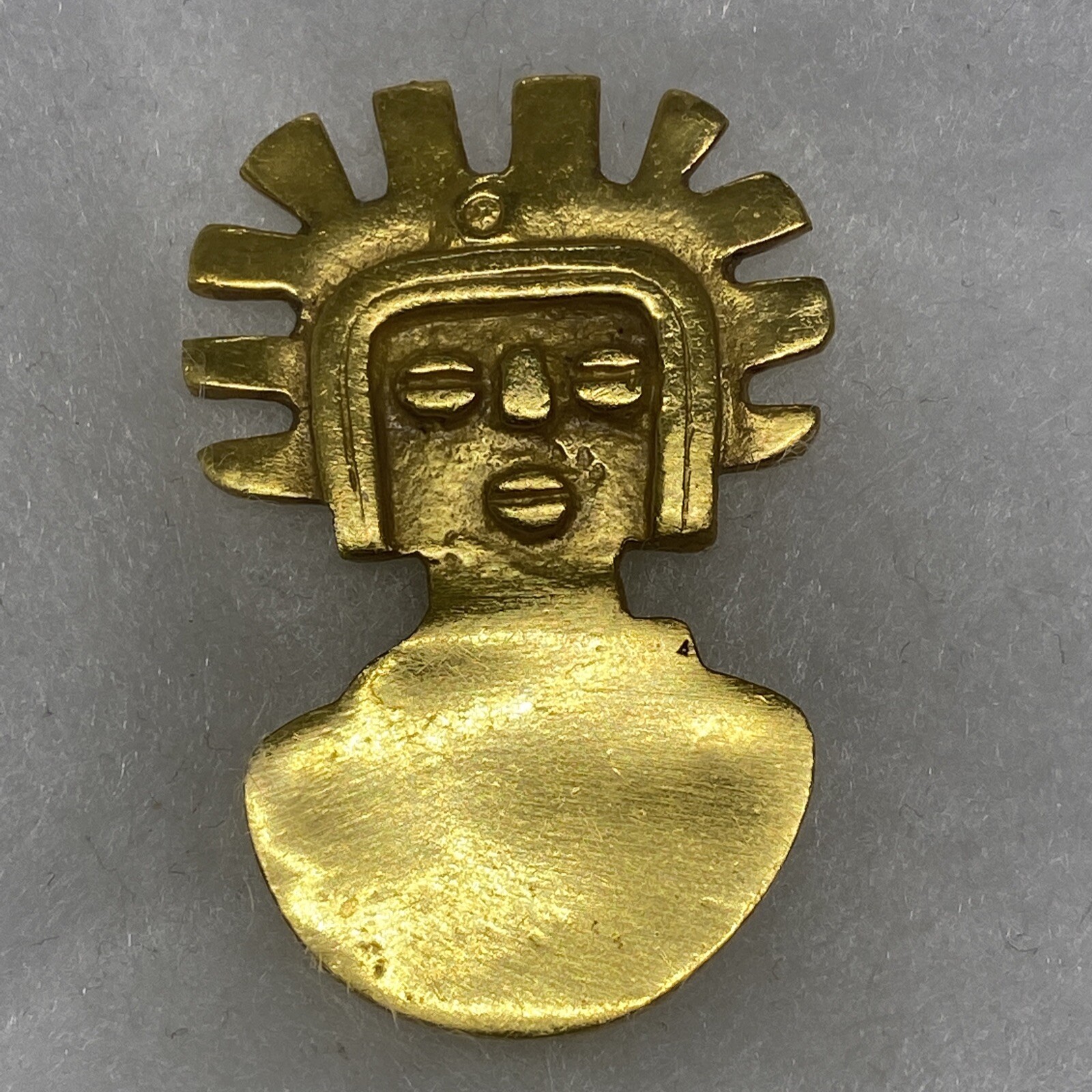 Alva Museum Replicas Gold Tone Brooch Pin Aztec Mayan Warrior 1.75” | eBay