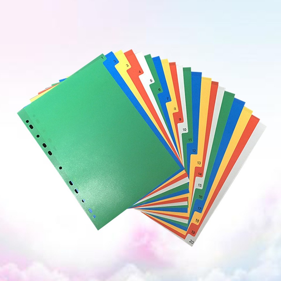 40PCS A4 Colorful Index Page Classified Lables Plastic Tab Dividers ...
