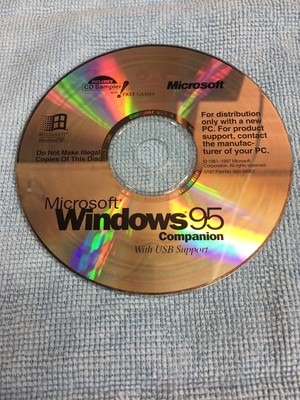 Microsoft Windows 95 Companion Disc Only 1995, CD-ROM Free Games Usb ...