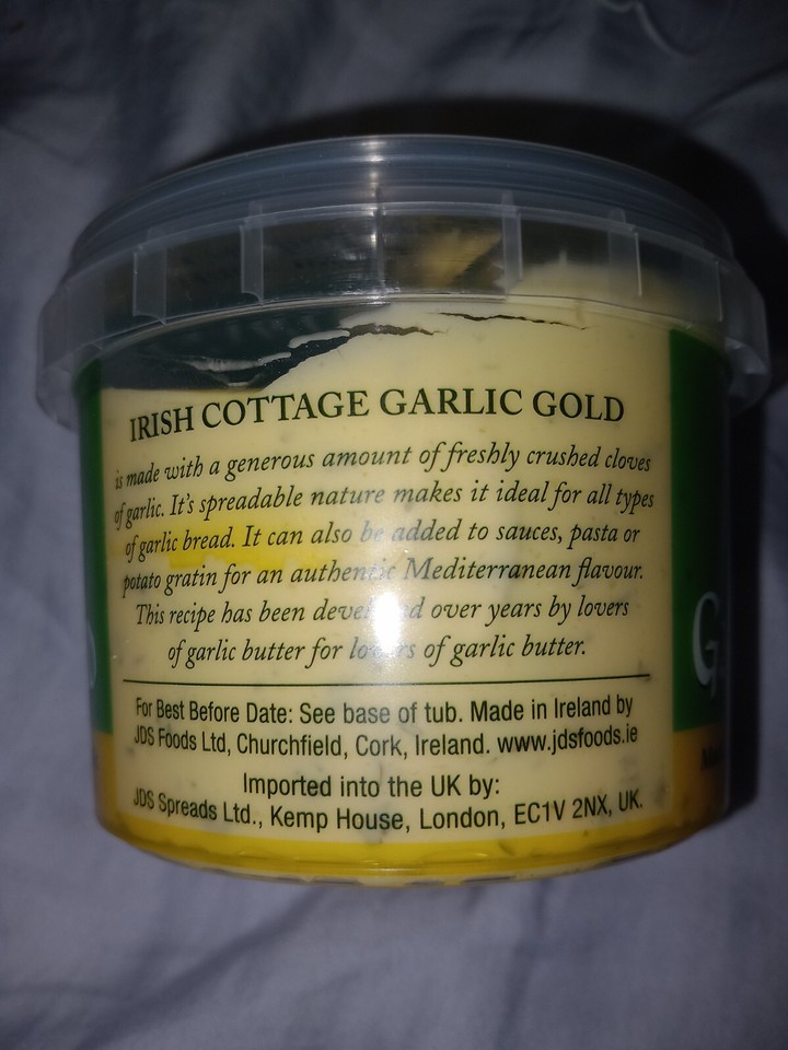 2 tubs of Garlic gold garlic butter spreadable 220g x2=440g. Free P&P ...