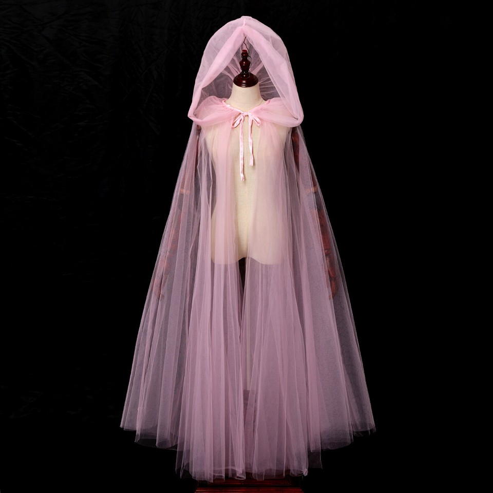 Gothic Women Hooded Cloak The Ghost Haunted Costume Bride White Hooded ...