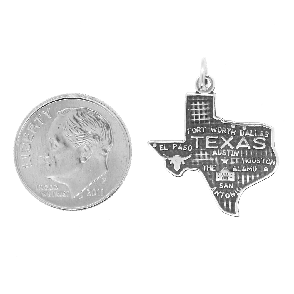 Sterling Silver Texas State Map Charm or Pendant | eBay