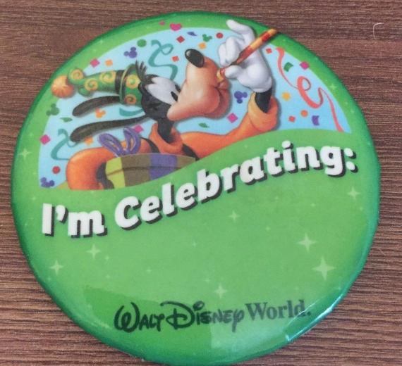 Walt Disney World I’m Celebrating Button Pinback Goofy Exclusive Theme ...
