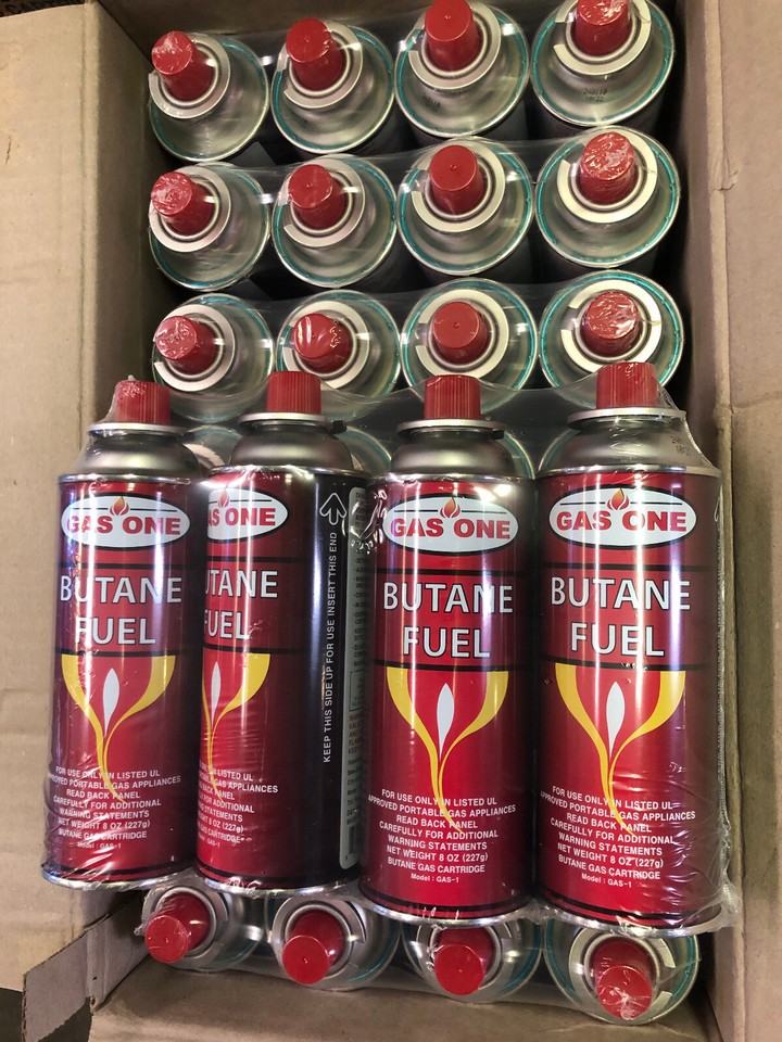 Gas One Butane Fuel 8oz Canister w/ Safety Release Device 28pc (1 box ...