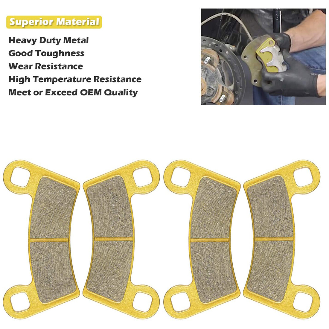 2 set Brake Pads 1911197 2203318 For Polaris RZR 900 570 General 1000 ...