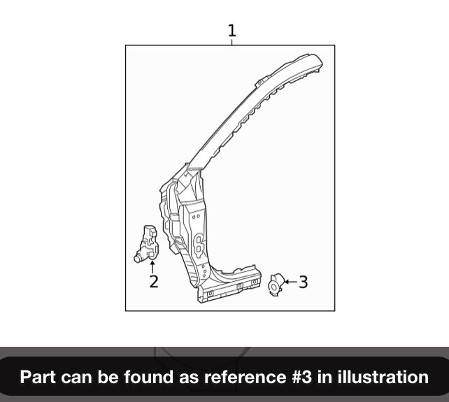 Genuine OEM 2019-23 Rav4 Toyota 53821-0R040 Bracket Fender Front, Lower ...
