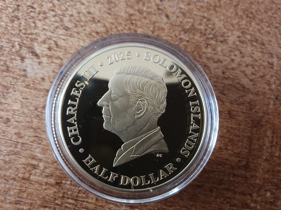 JEMIMA PUDDLE-DUCK 2025 GOLD PLATED SOLOMON ISLANDS HALF DOLLAR COIN ...