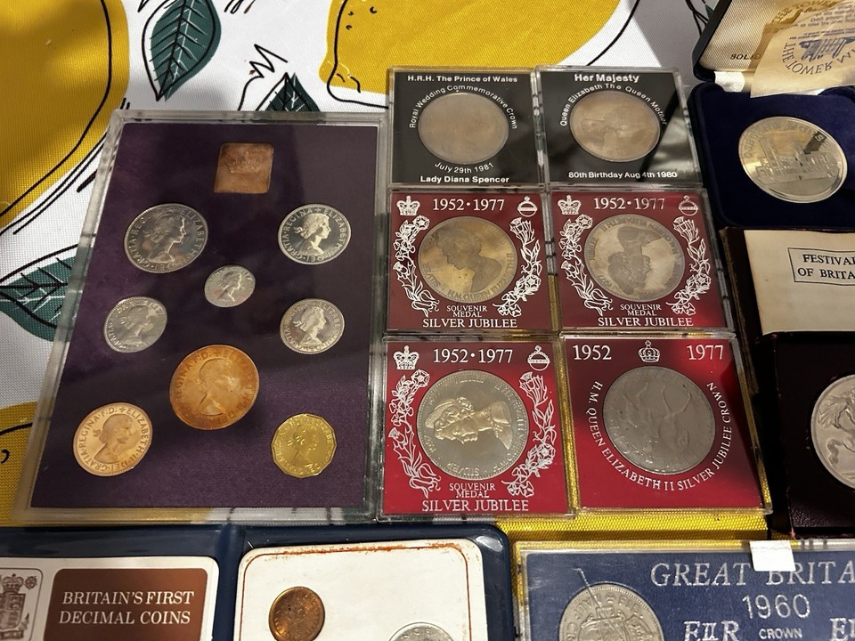 Vintage British Coin Collection – Royal Mint Sets,Jubilee & Festival of ...