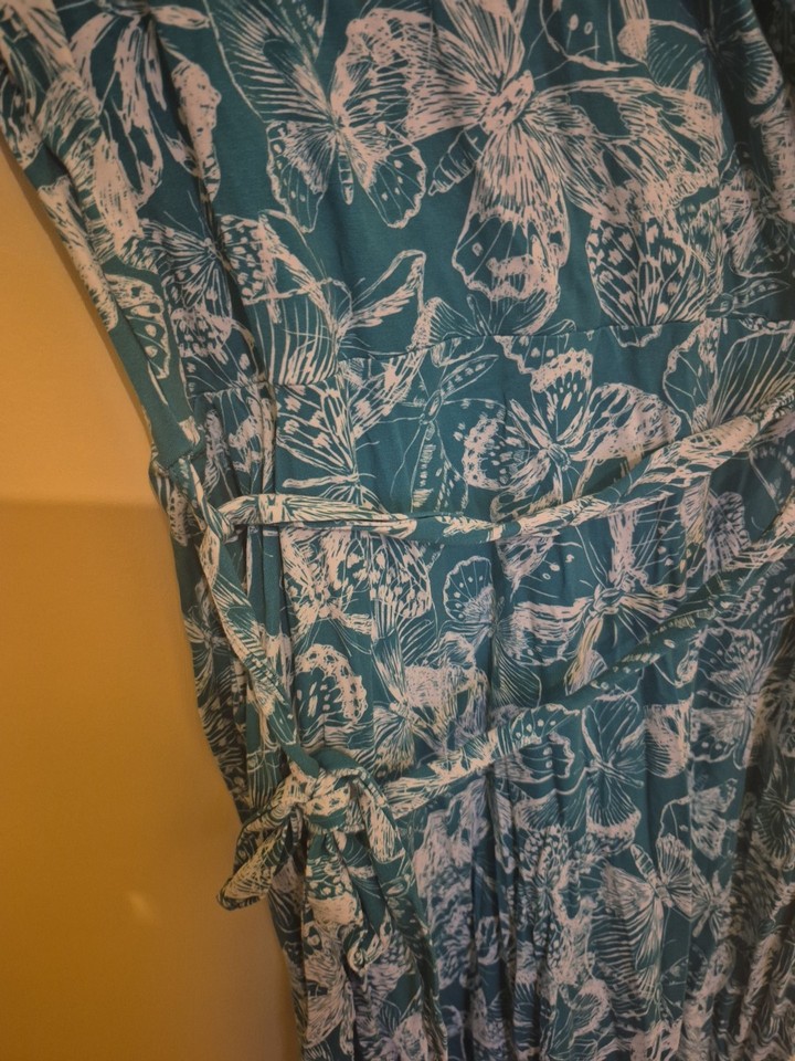 Popsy Green Butterfly Print Maxi Dress Size 18 | eBay UK